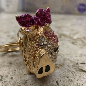 Accessories | Sparkling Pig Key Chain | Poshmark